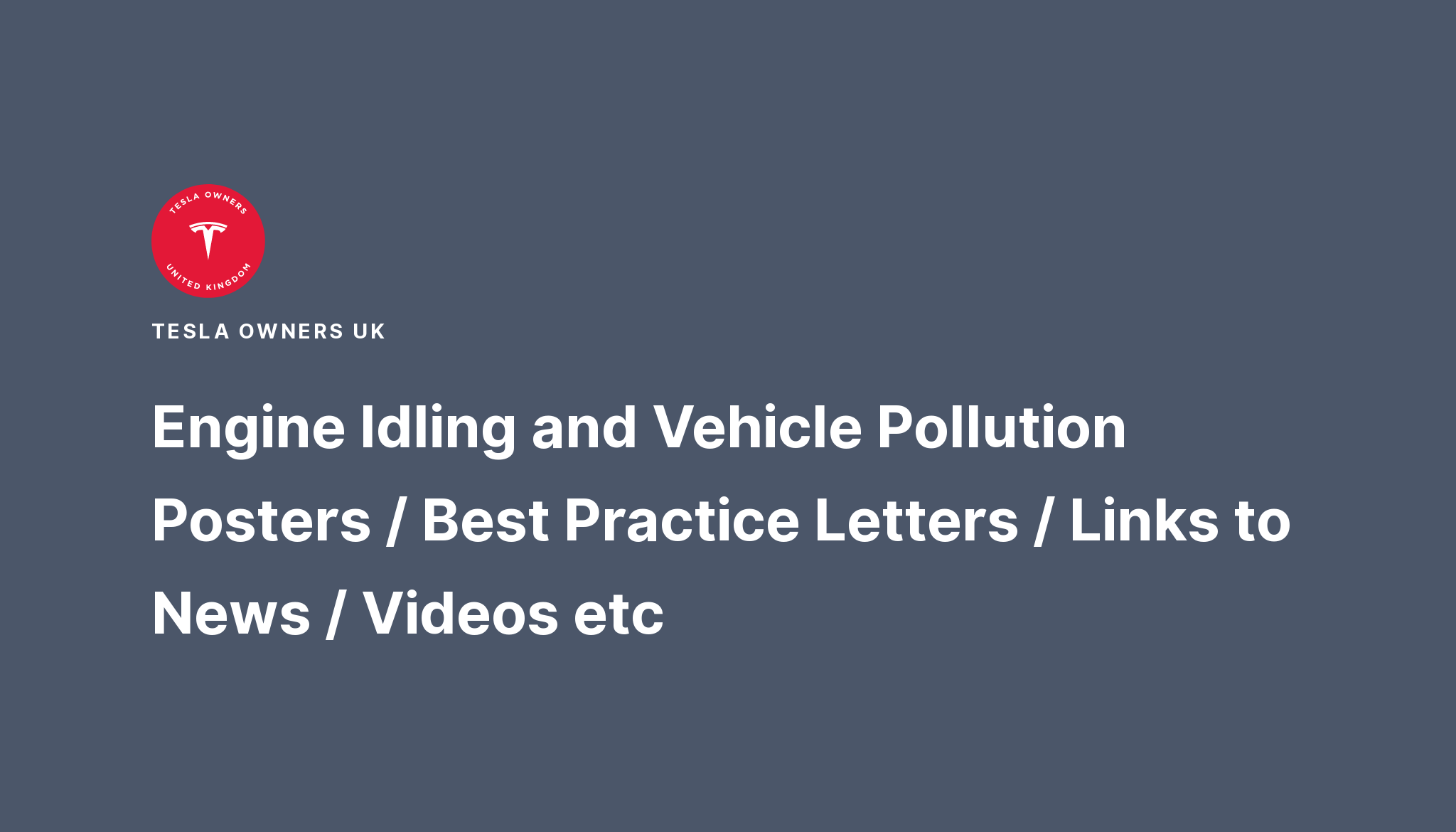 Engine Idling and Vehicle Pollution Posters / Best Practice Letters ...