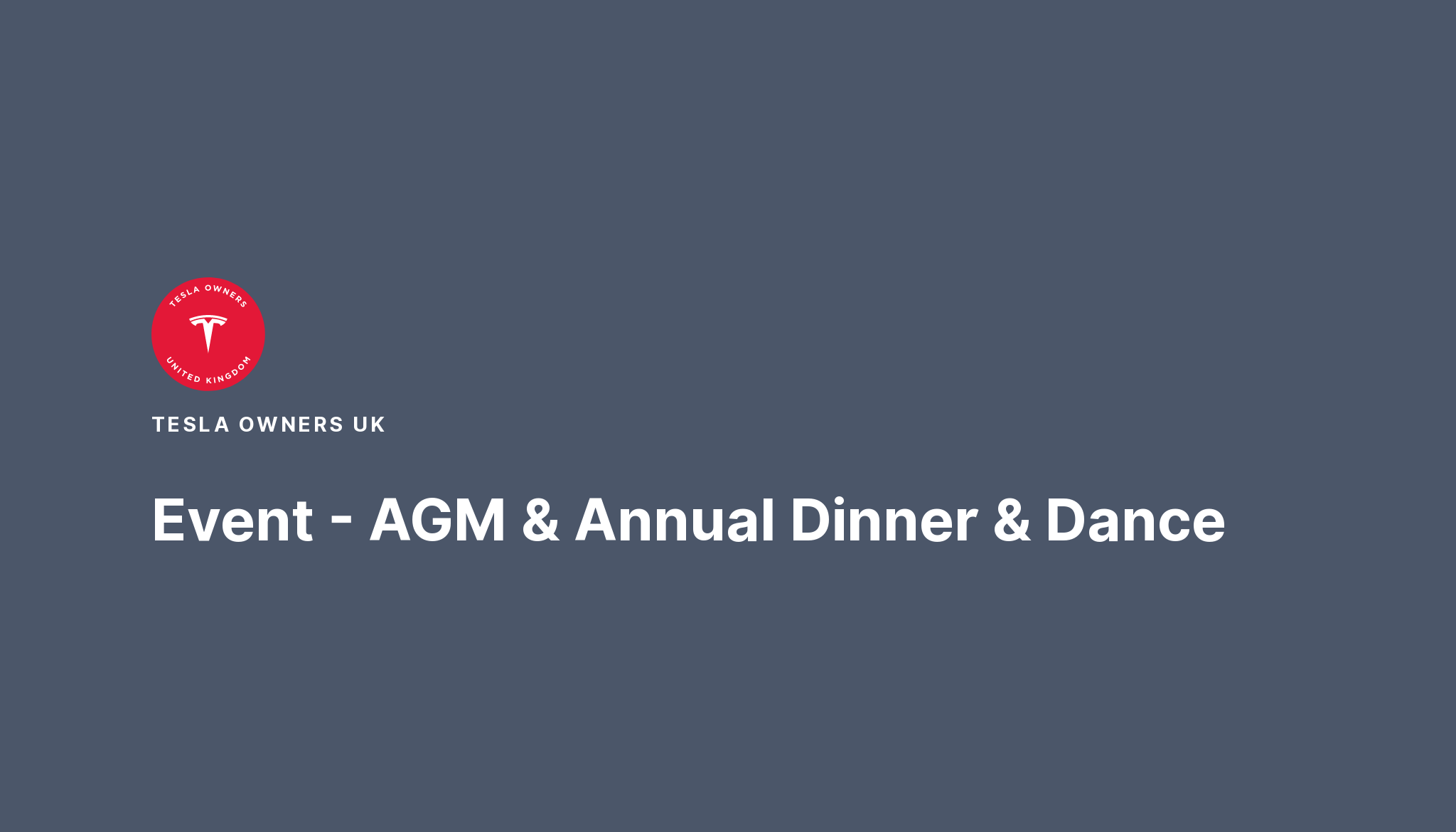 AGM & Annual Dinner & Dance - Event - Tesla Owners UK