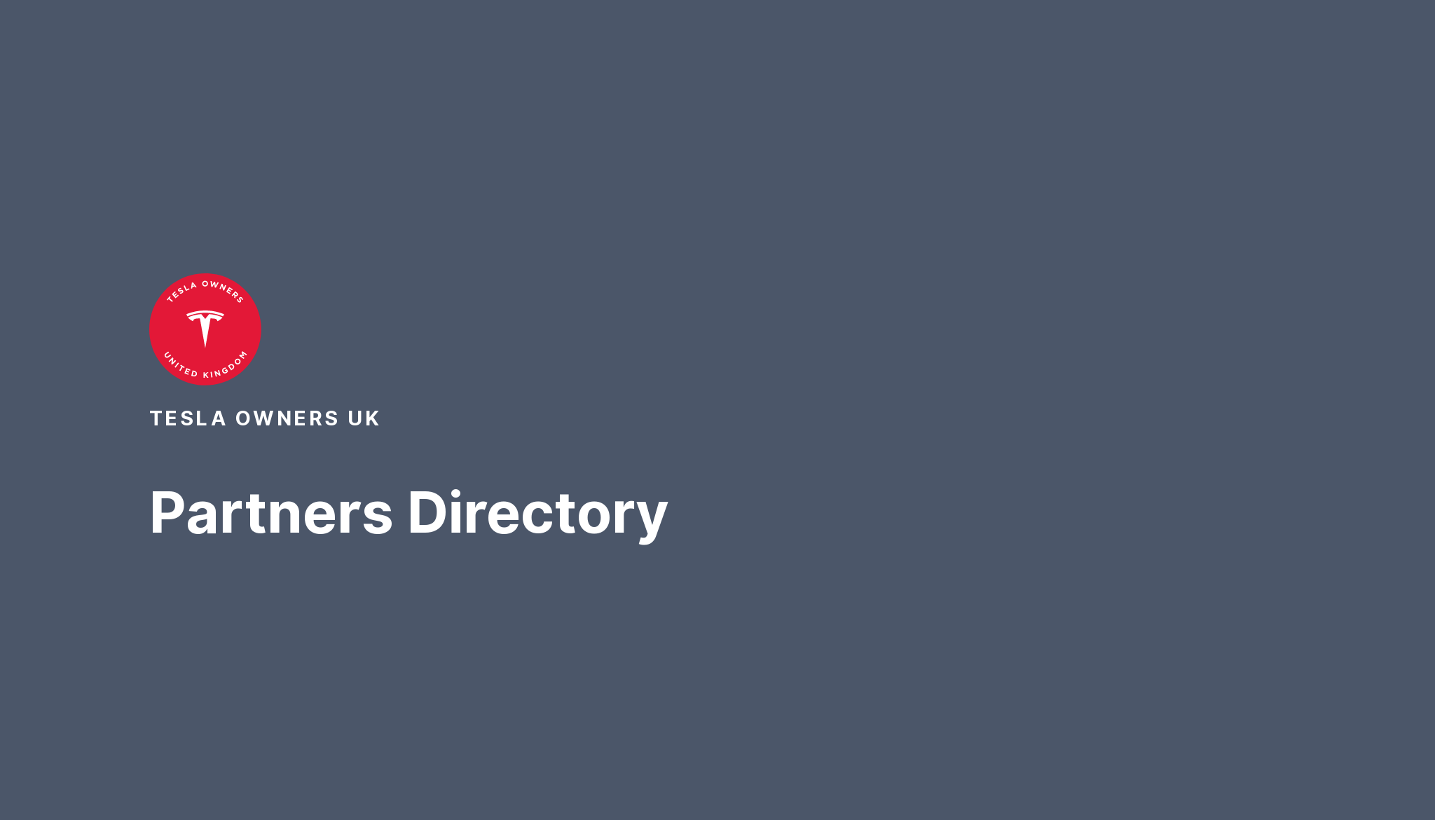 Partners Directory - Tesla Owners UK